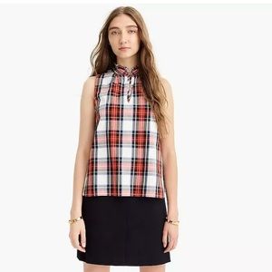 J. Crew | Tops | J Crew Stewart Tartan Plaid Ruffle Poplin K593 | Poshmark